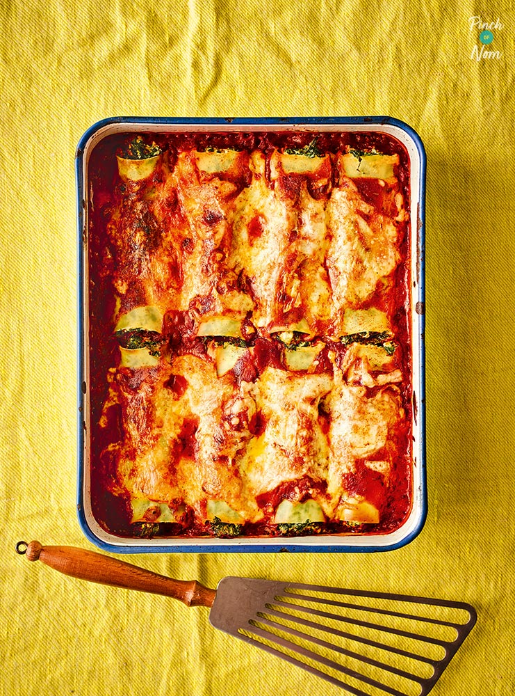Spinach and Ricotta Cannelloni - Pinch Of Nom